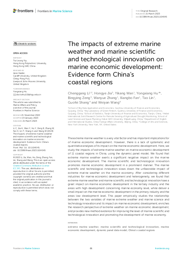 (PDF) The impacts of extreme marine weather and marine scientific and ...