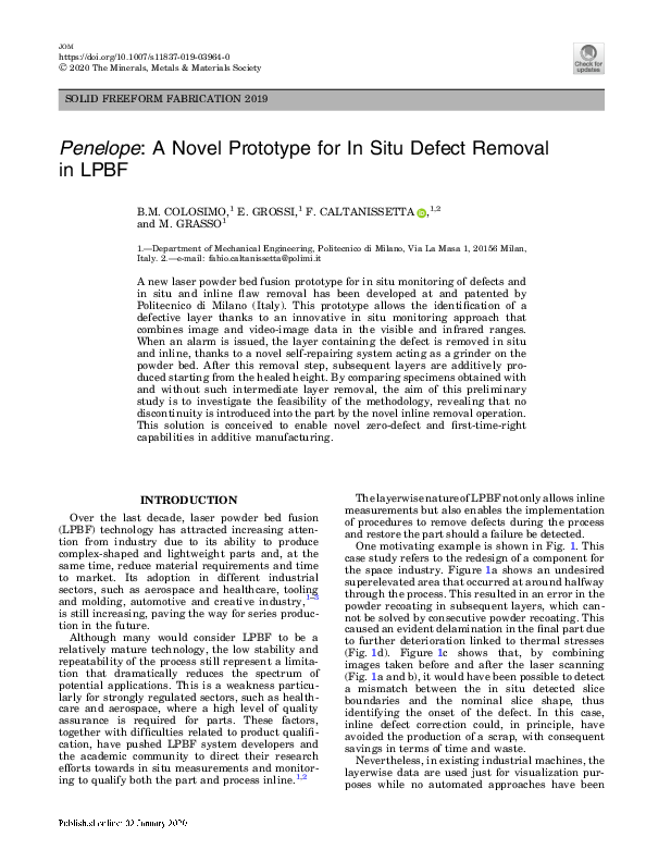 (PDF) Penelope: A Novel Prototype for In Situ Defect Removal in LPBF