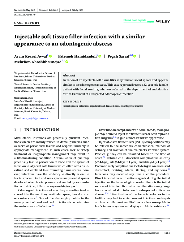 (PDF) Injectable soft tissue filler infection with a similar appearance ...