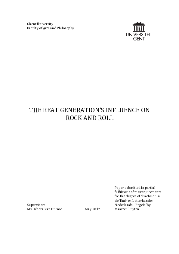 (PDF) The Beat Generation’s Influence on Rock and Roll