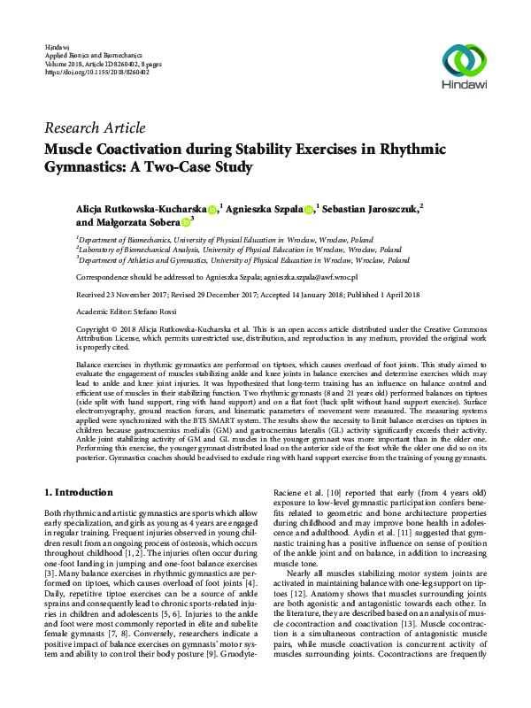 (PDF) Muscle Coactivation during Stability Exercises in Rhythmic ...