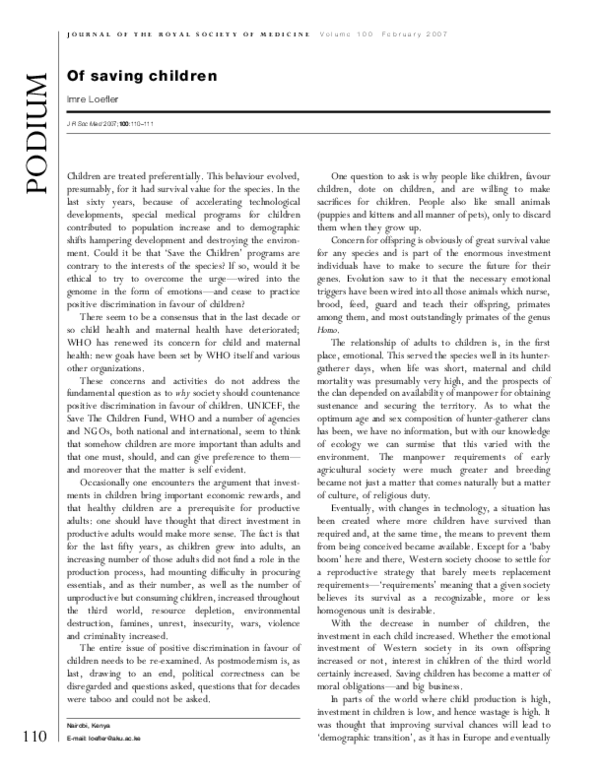 (PDF) Of saving children