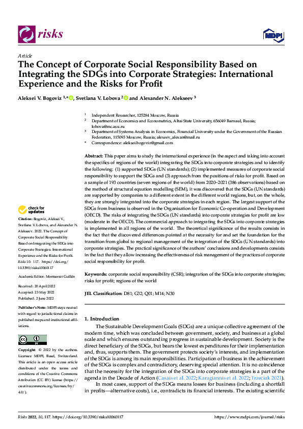 (PDF) The Concept of Corporate Social Responsibility Based on ...
