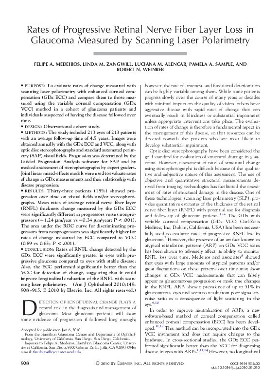 (PDF) Rates of Progressive Retinal Nerve Fiber Layer Loss in Glaucoma ...
