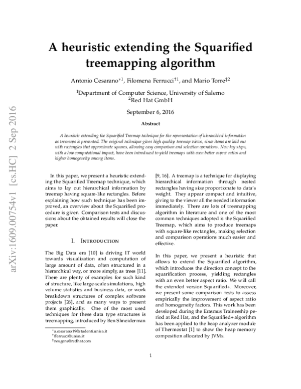 (PDF) A heuristic extending the Squarified treemapping algorithm (PDF) A heuristic extending the Squarified treemapping algorithm