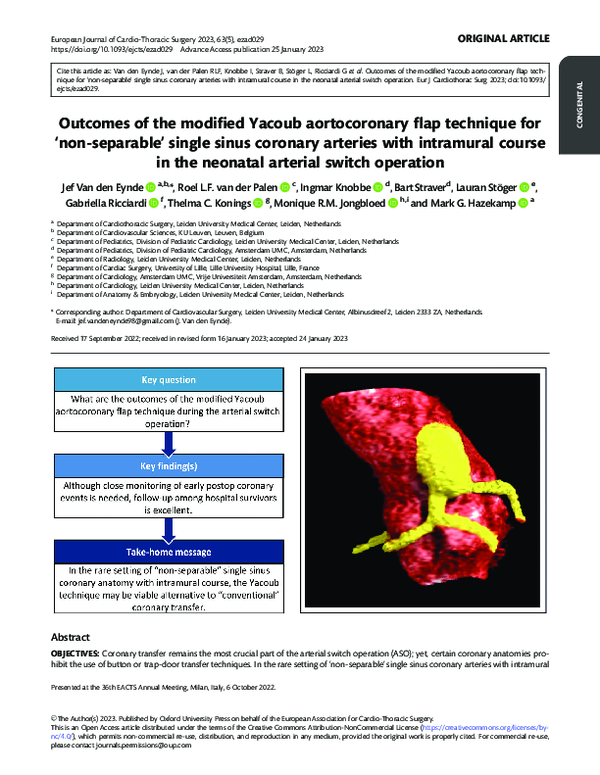 (PDF) Outcomes of the modified Yacoub aortocoronary flap technique for ...