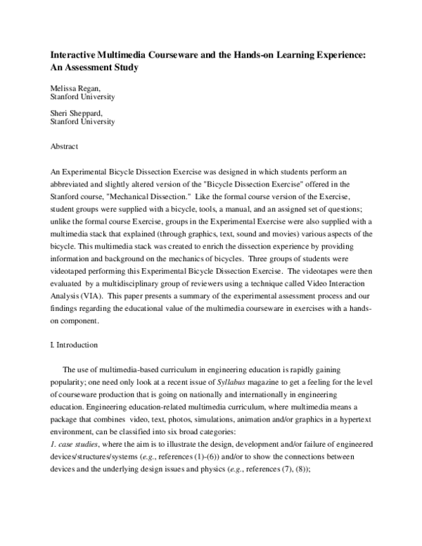 (PDF) Interactive Multimedia Courseware and the Hands-on Learning ...