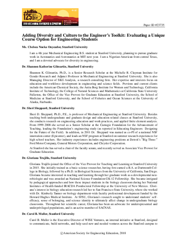 (PDF) Adding Diversity and Culture to the Engineer’s Toolkit ...
