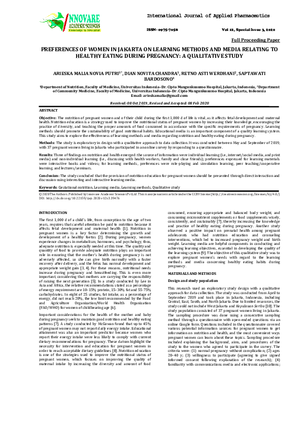 (PDF) Full Proceeding Paper PREFERENCES OF WOMEN IN JAKARTA ON LEARNING METHODS AND MEDIA ...