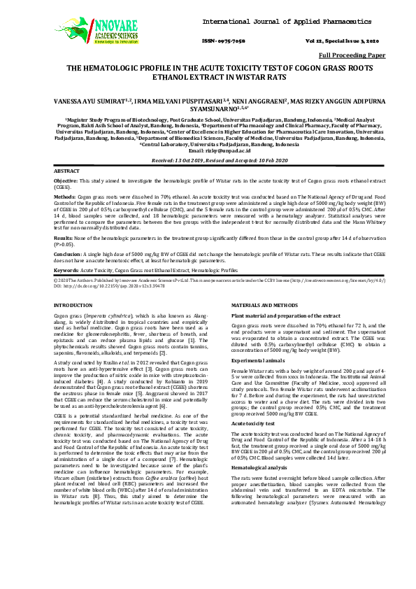 (PDF) Full Proceeding Paper THE HEMATOLOGIC PROFILE IN THE ACUTE ...