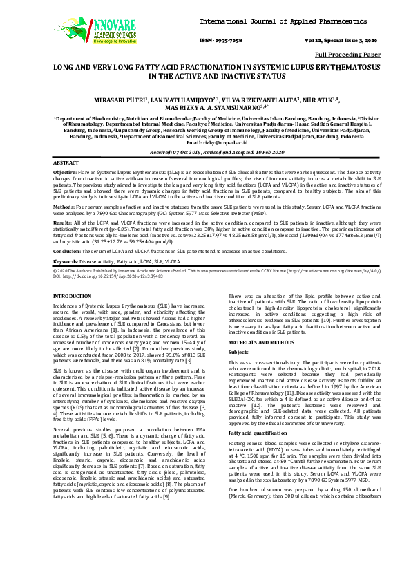 (PDF) Full Proceeding Paper LONG AND VERY LONG FATTY ACID FRACTIONATION ...