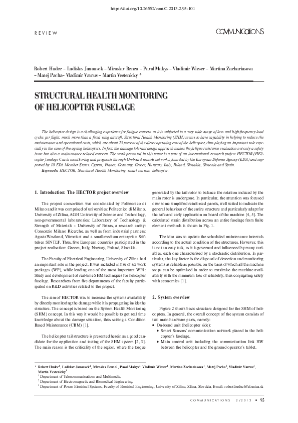 (PDF) Structural Health Monitoring of Helicopter Fuselage