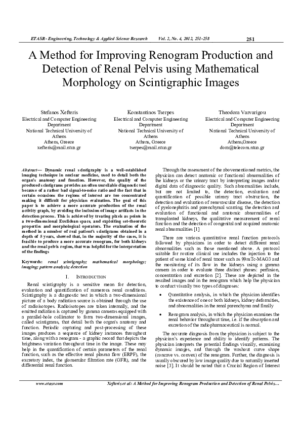 (PDF) A Method for Improving Renogram Production and Detection of Renal ...