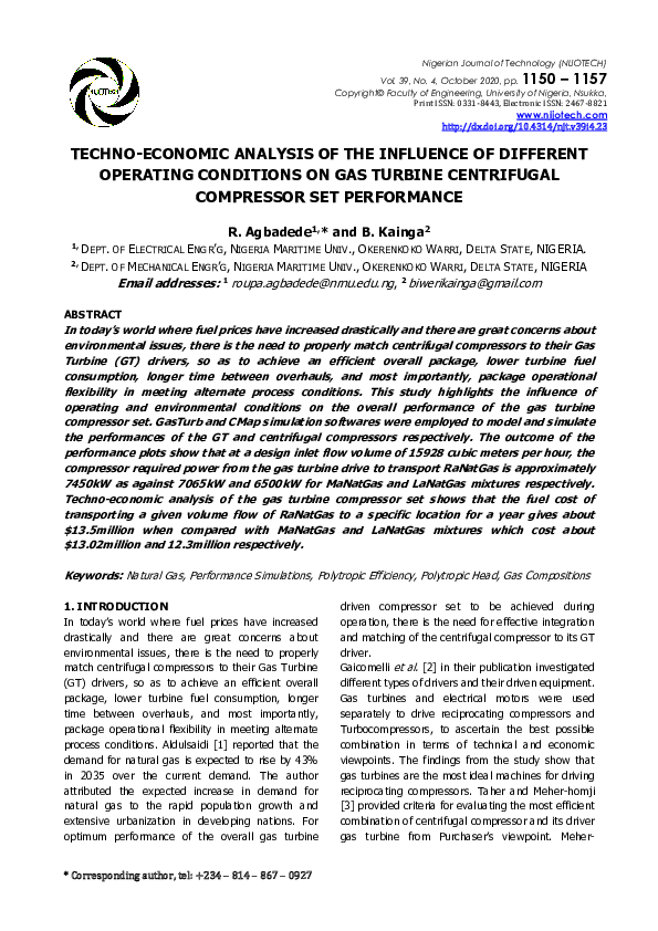 (PDF) Techno-economic analysis of the influence of different operating ...