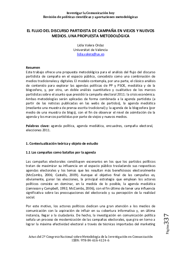 (PDF) El flujo del discurso partidista de campaña en viejos y nuevos medios