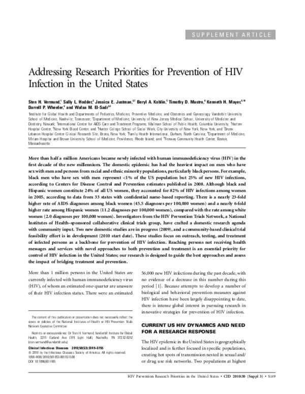 (PDF) Addressing Research Priorities for Prevention of HIV Infection in ...