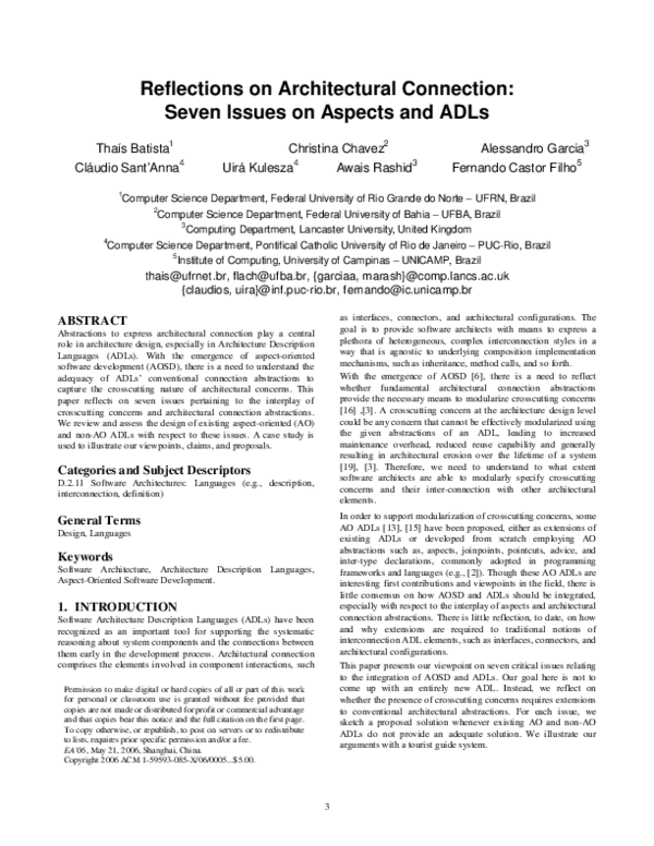 (PDF) Reflections on architectural connection