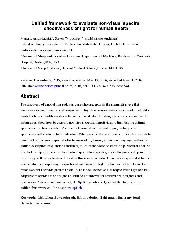 (PDF) Unified framework to evaluate non-visual spectral effectiveness ...