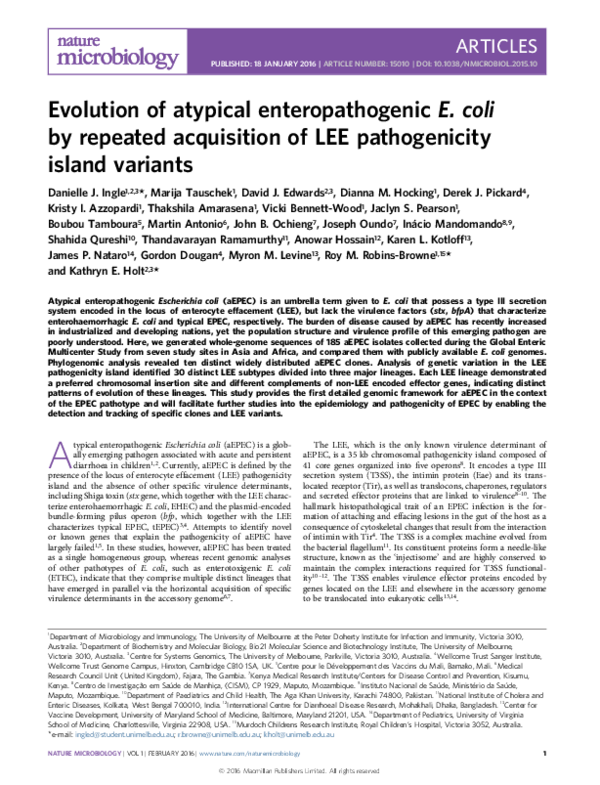 (PDF) Evolution of atypical enteropathogenic E. coli by repeated ...