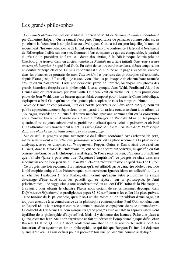 (PDF) Les grands philosophes