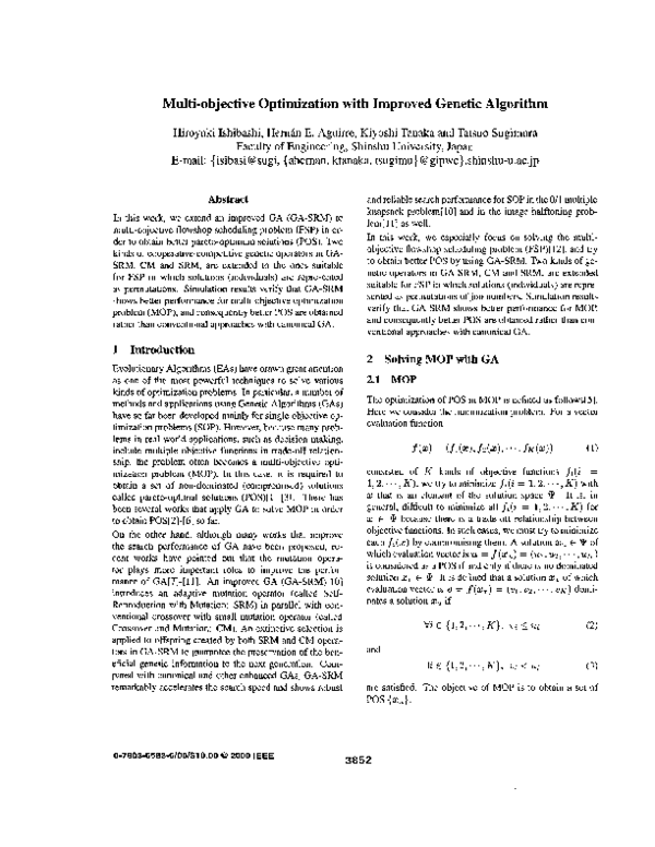 (PDF) Multi-objective optimization with improved genetic algorithm