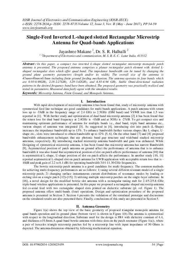 (PDF) Single-Feed Inverted L-shaped slotted Rectangular Microstrip ...
