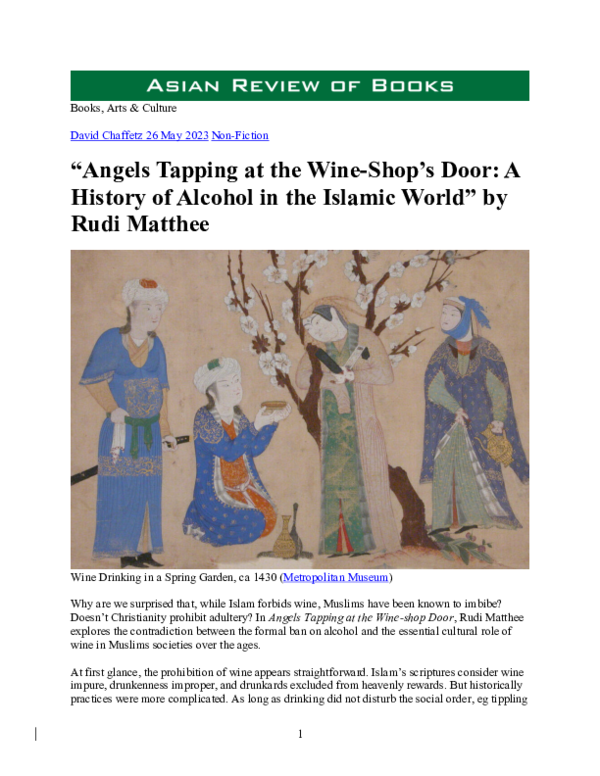 (PDF) Review of "Angels Tapping at the Wine-Shop's Door: A History of ...