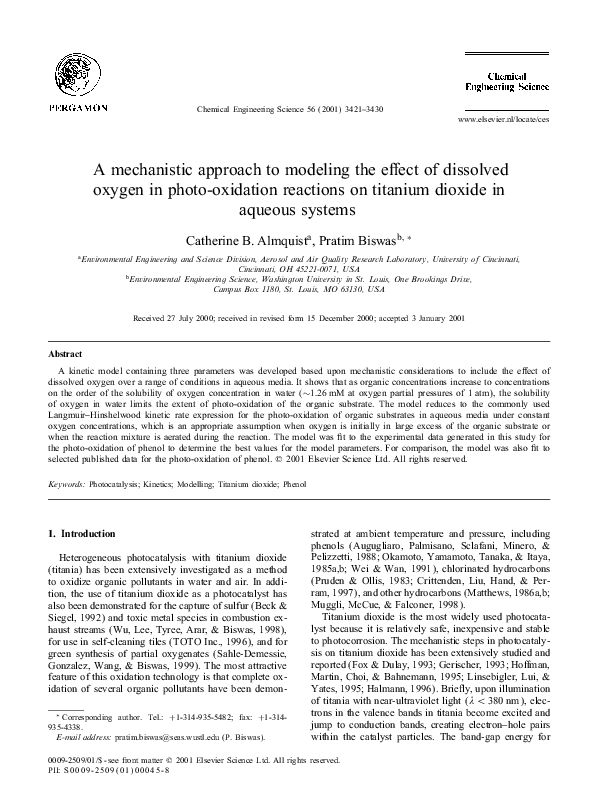 (PDF) A mechanistic approach to modeling the effect of dissolved oxygen ...