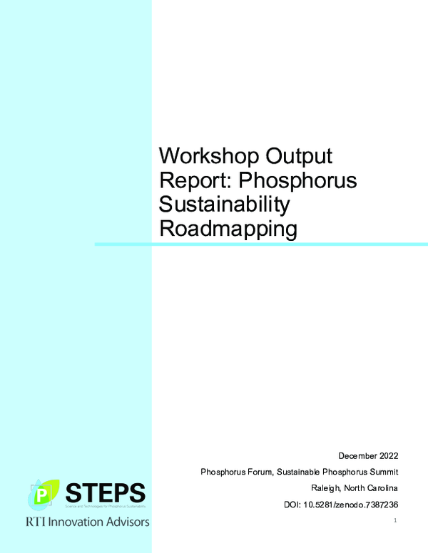 (PDF) Workshop Output Report: Phosphorus Sustainability Roadmapping ...