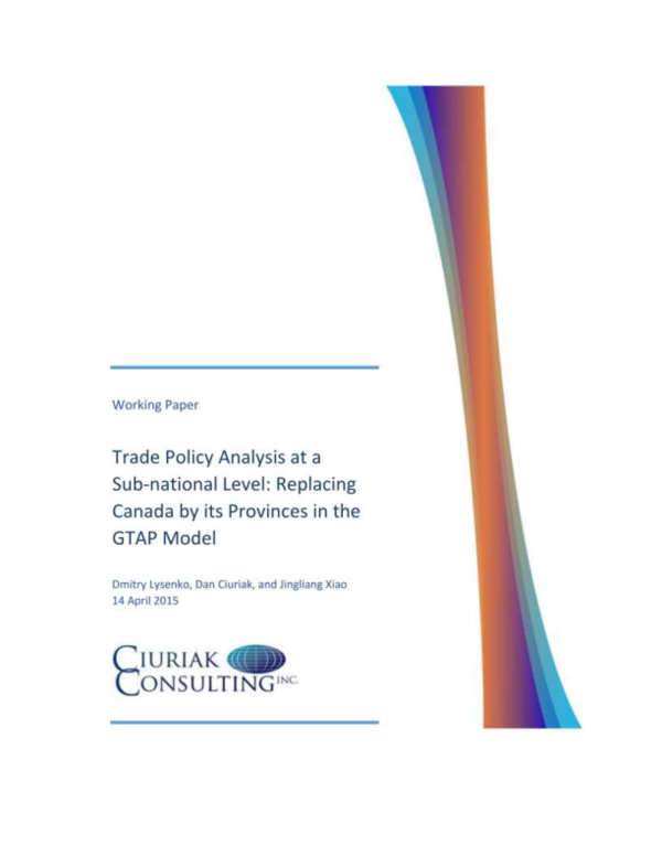 (PDF) Trade Policy Analysis at a Sub-National Level: Replacing Canada ...