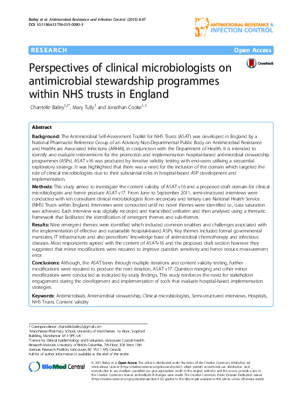 (PDF) Perspectives of clinical microbiologists on antimicrobial ...