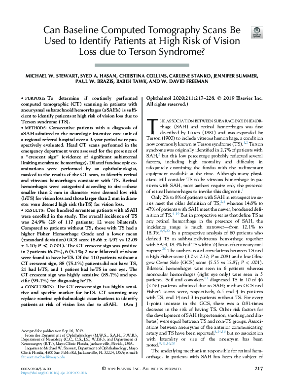 (PDF) Can Baseline Computed Tomography Scans Be Used to Identify ...
