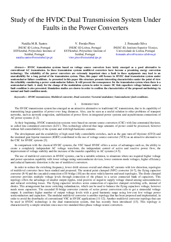 (PDF) Study of the HVDC dual transmission system under faults in the ...