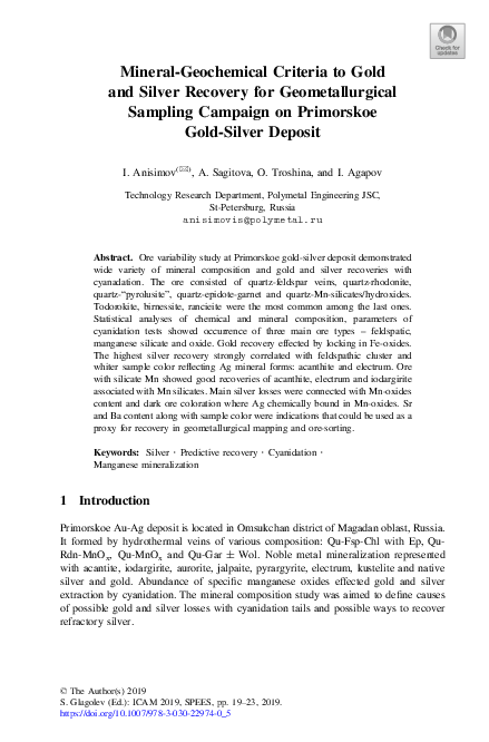 (PDF) Geological and geochemical controls on the silver content (fineness) of gold in gold ...
