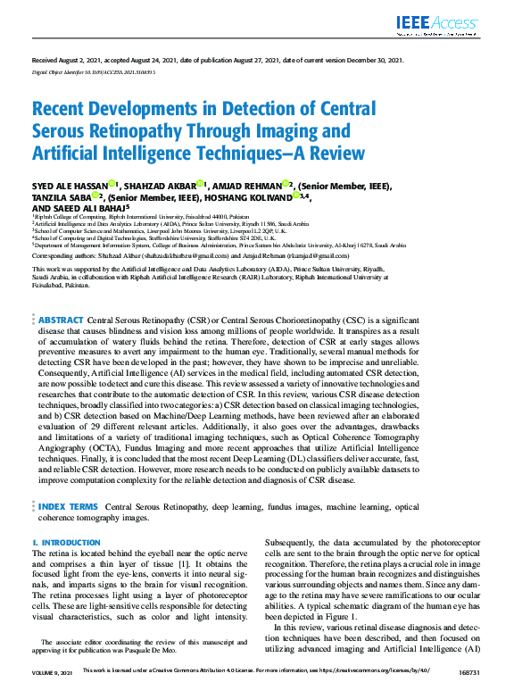 (PDF) Recent Developments in Detection of Central Serous Retinopathy Through Imaging and ...