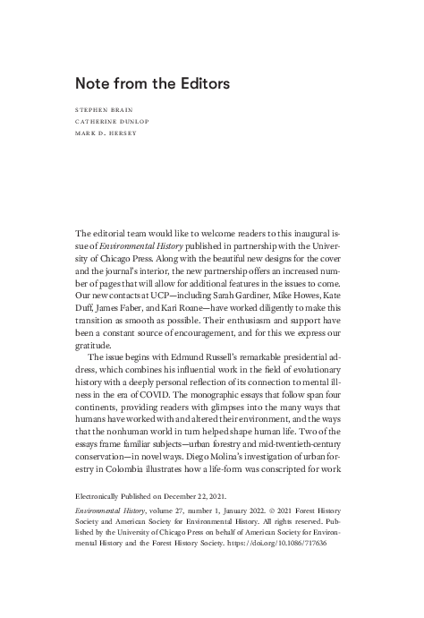 (PDF) Note from the Editors