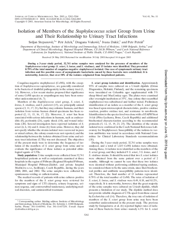 (PDF) Isolation of Members of the Staphylococcus sciuri Group from ...