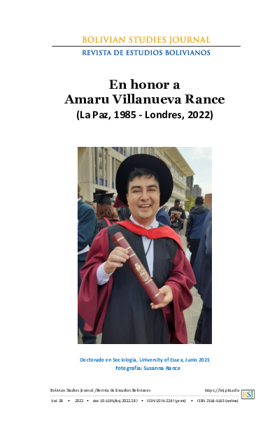 (PDF) En honor a Amaru Villanueva Rance (La Paz, 1985 - Londres, 2022)