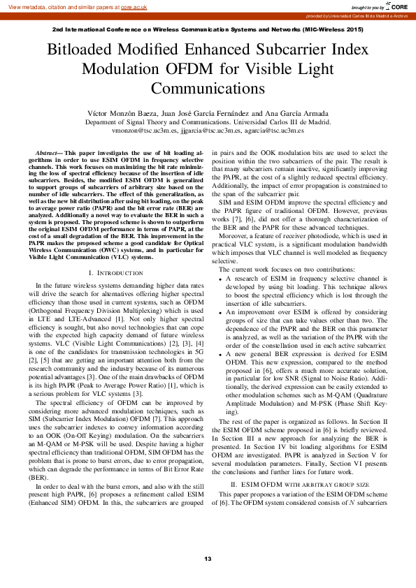 Pdf Bitloaded Modified Enhanced Subcarrier Index Modulation Ofdm For