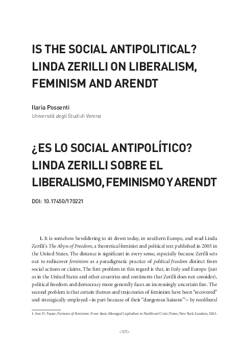 (PDF) Feminism and the Abyss of Freedom by Linda M. G. Zerilli