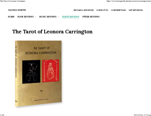 (PDF) Rev. of "The Tarot of Leonora Carrington [Book] by Susan Aberth ...