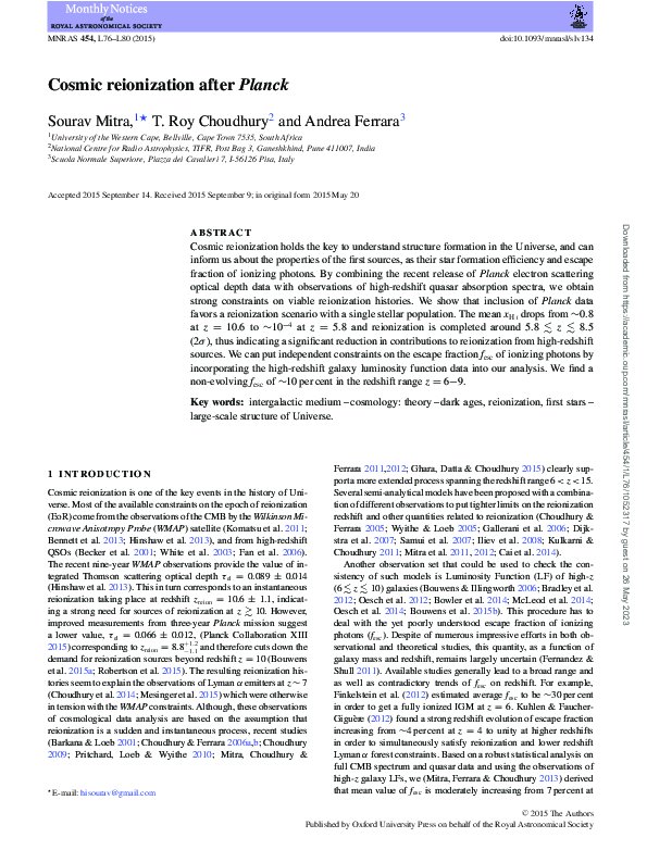 Cosmic reionization after Planck