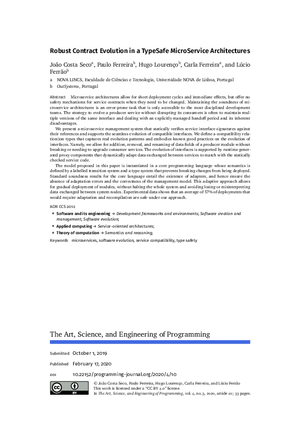 (PDF) Robust Contract Evolution in a TypeSafe MicroServices Architecture