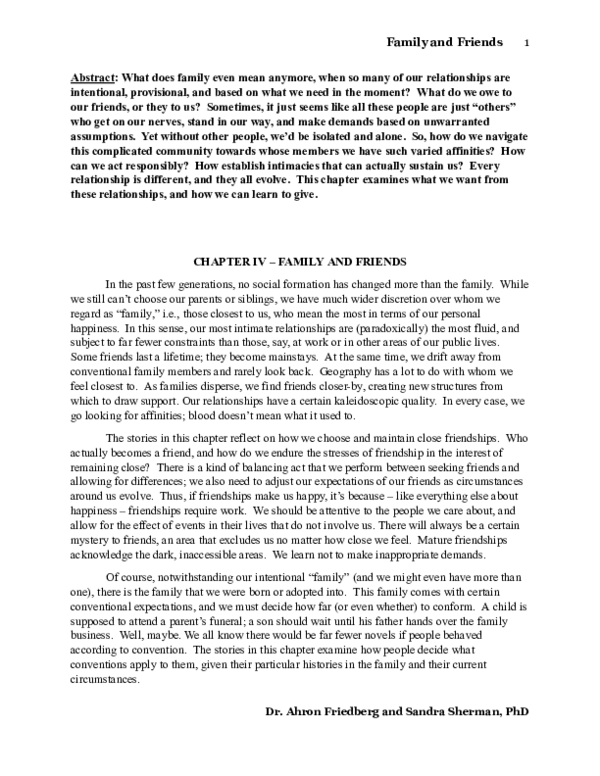 (PDF) Family and Friends