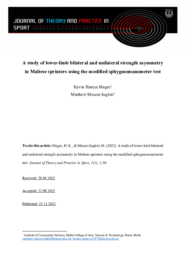 (PDF) A study of lower-limb bilateral and unilateral strength asymmetry ...