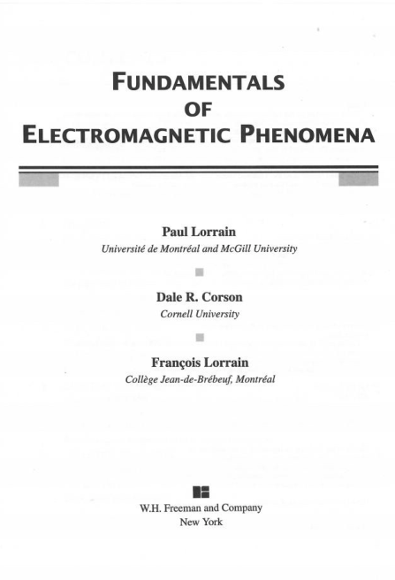 (PDF) Fundamentals of Electromagnetic Phenomena