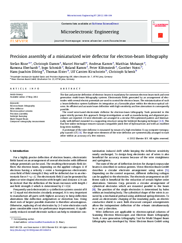 (PDF) Precision assembly of a miniaturized wire deflector for electron ...