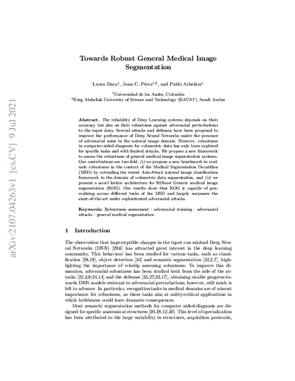 (PDF) Towards Robust General Medical Image Segmentation | laura camila moscoso daza - Academia.edu
