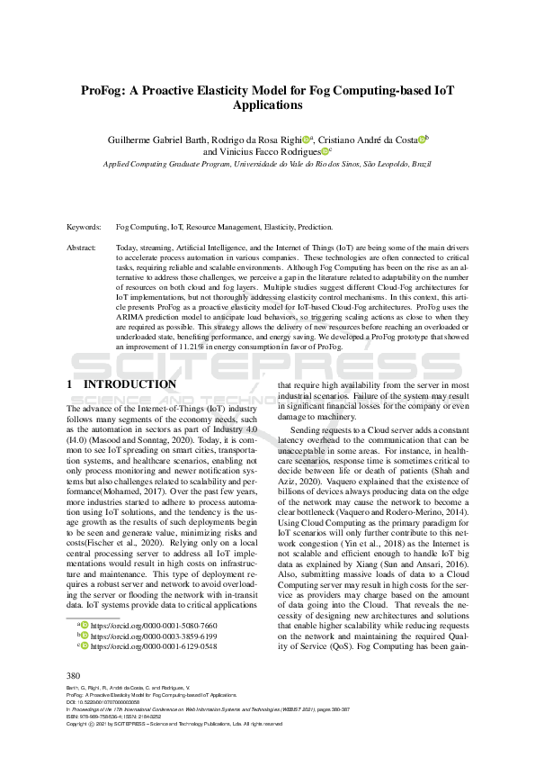 (PDF) ProFog: A Proactive Elasticity Model for Fog Computing-based IoT Applications