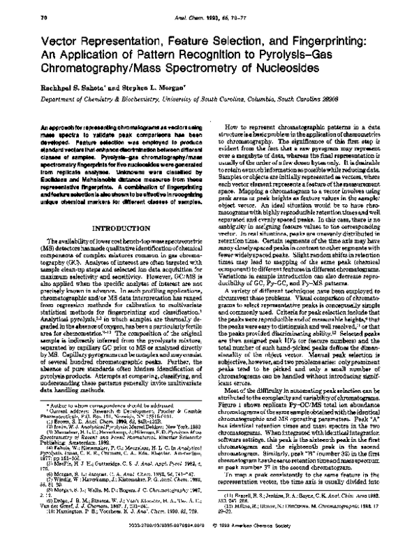 (PDF) Vector representation, feature selection, and fingerprinting: an application of pattern ...